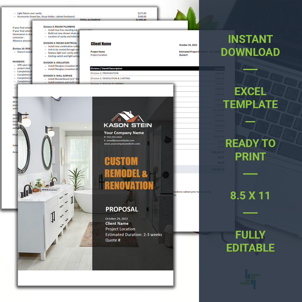 Construction Proposal & Estimate Templates & Construction Logos ...